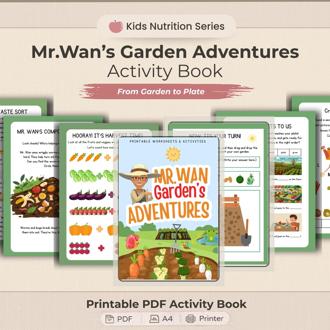 Garden Adventure Preschool Worksheets: Compost & Plant Activities PDF ...