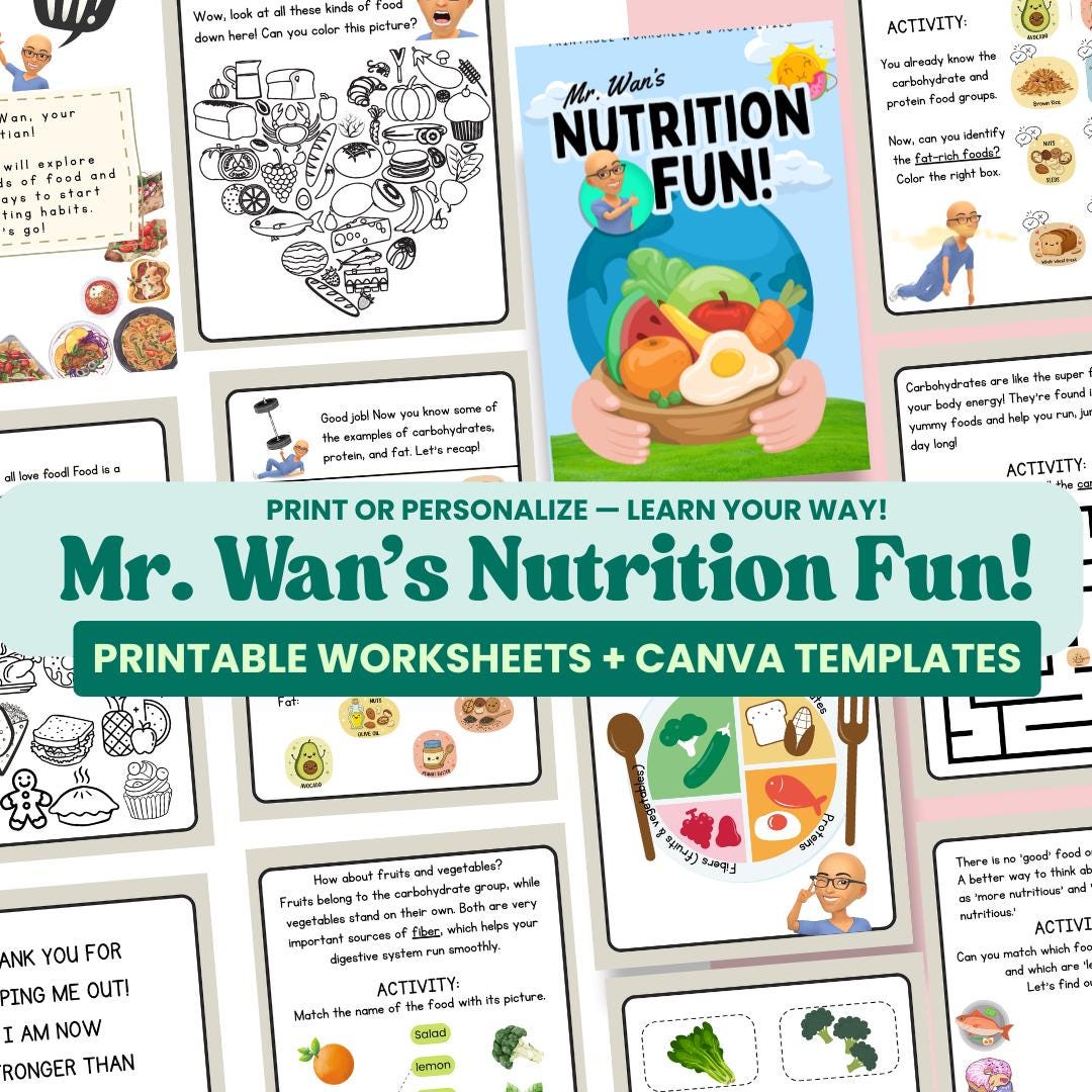 Mr. Wan’s Nutrition Fun | Preschool Food Group Printable + Canva ...