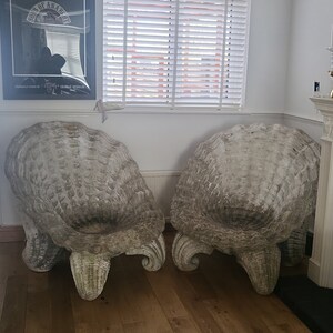 Pair of 20th Century Shell Grotto Garden Chairs - Etsy