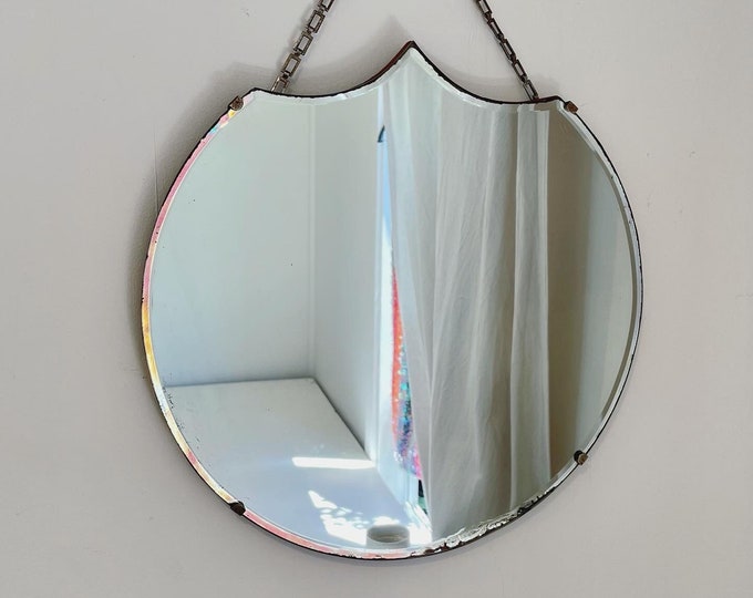 Unique Art Deco Tear Drop Shaped Mirror - Frameless Antique Beveled ...