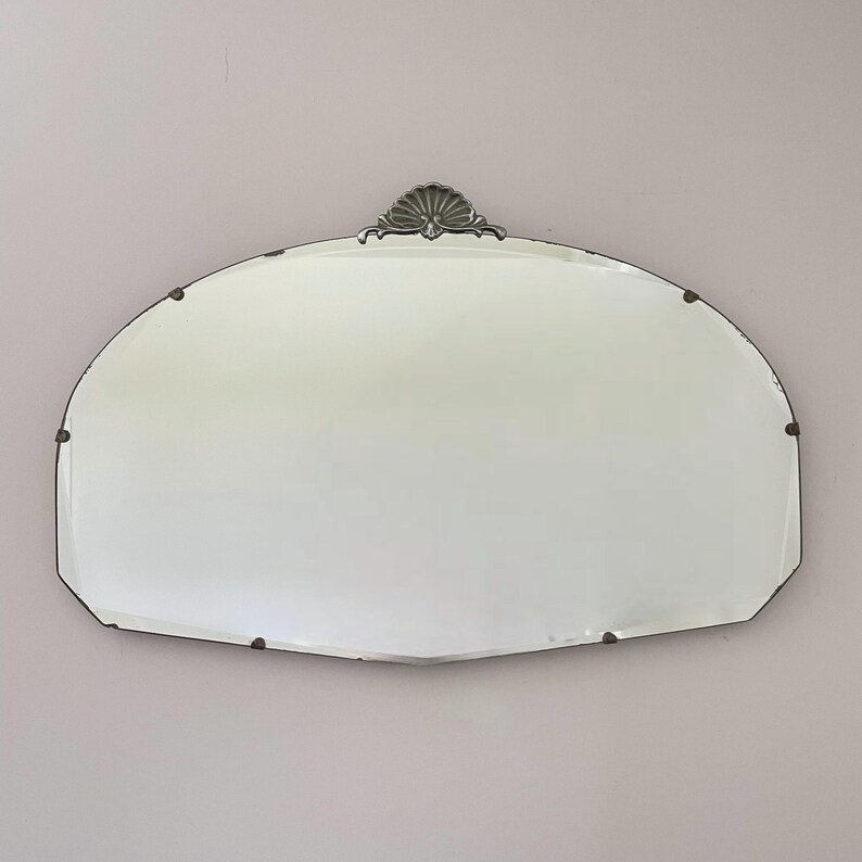 The Poseidon Mirror Antique Art Deco Mirror in Clamshell Shape With ...