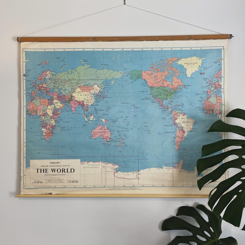 Linen World Map - Etsy