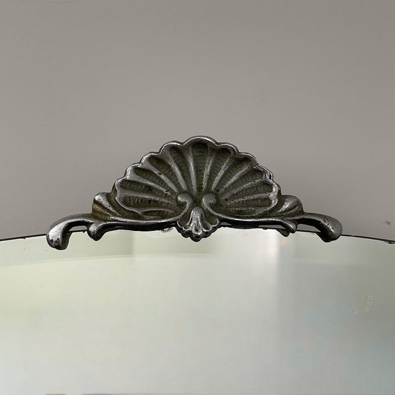 The Poseidon Mirror Antique Art Deco Mirror in Clamshell Shape With ...
