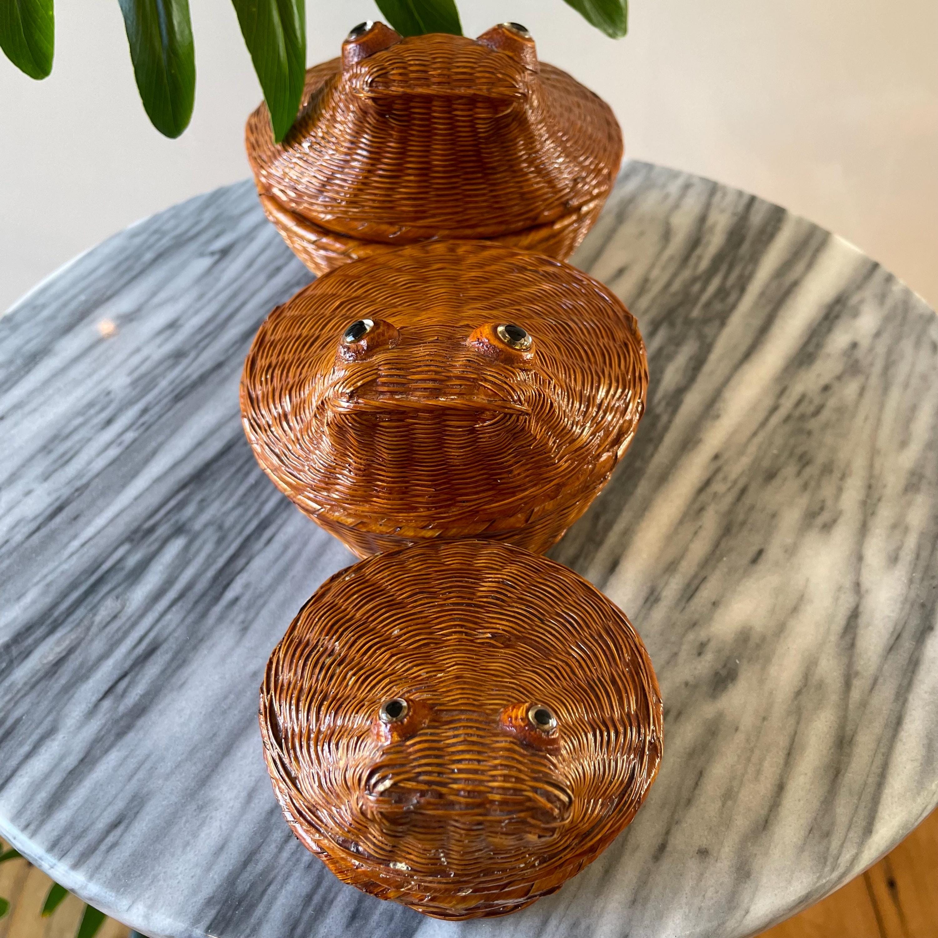 Kitchy Nesting Frog Baskets - Chinese Stacking Baskets - Etsy