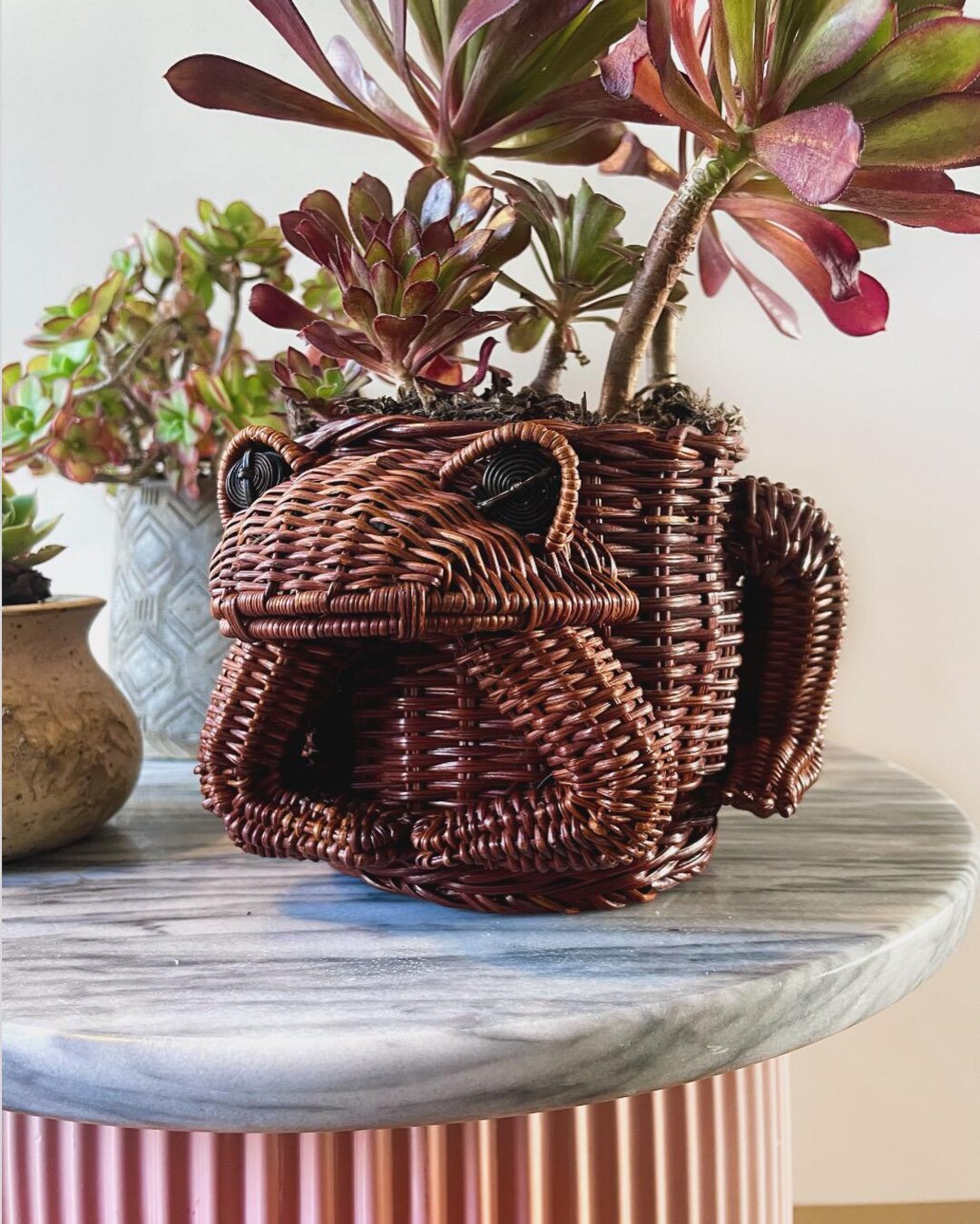 Vintage Frog Basket - Woven Basket Shaped Like a Frogy - Etsy