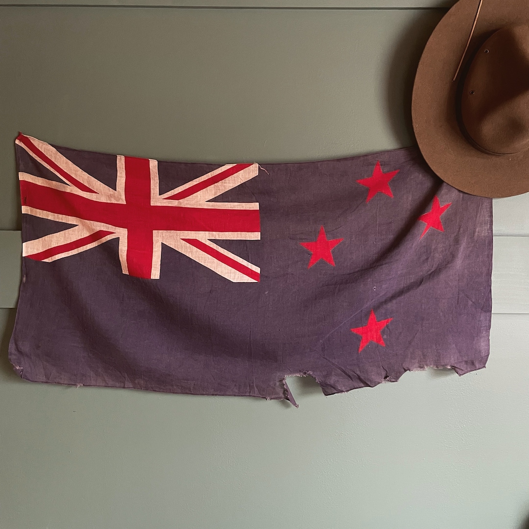 Antique New Zealand Flag Printed Cotton Flag of NZ - Etsy