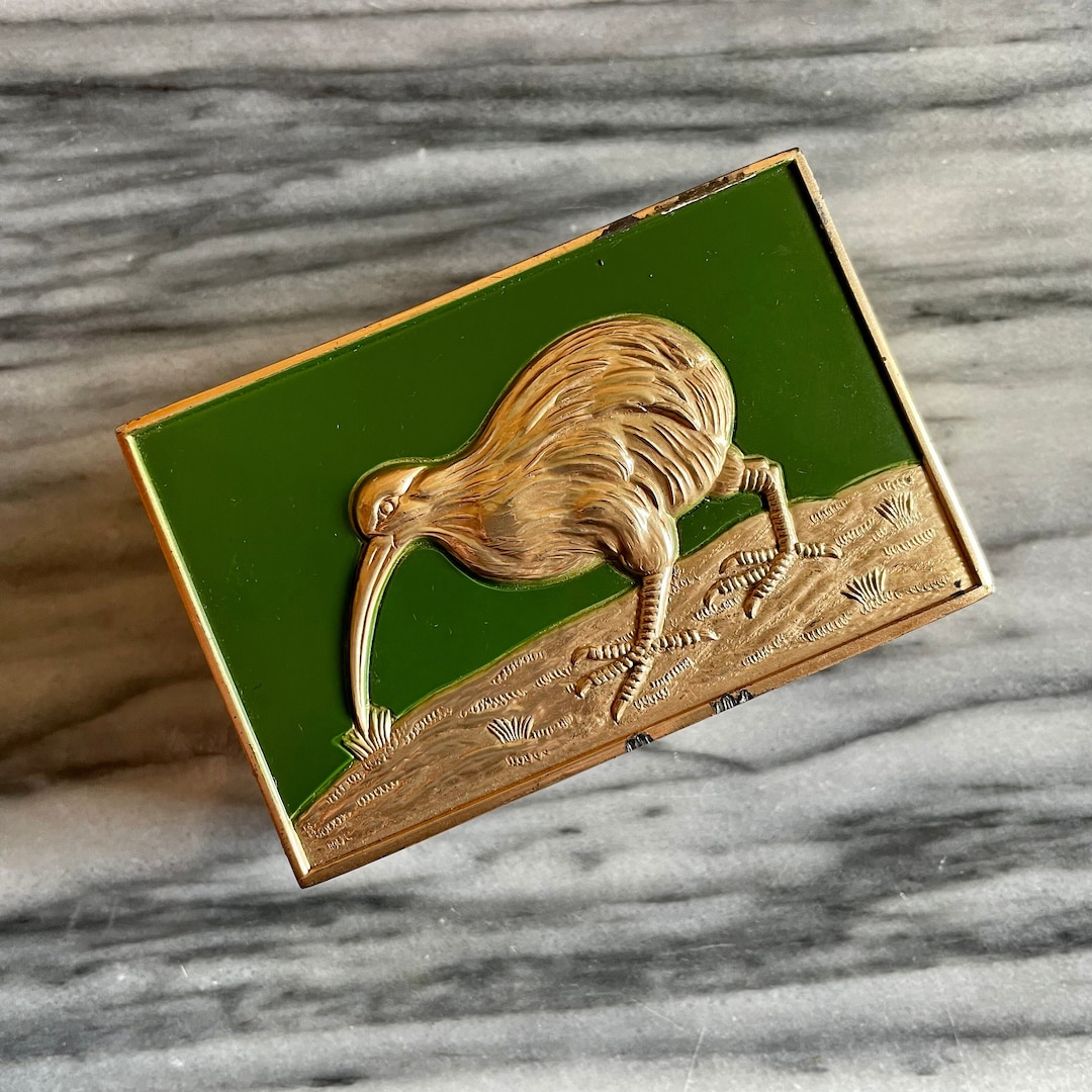 Vintage New Zealand Kiwi Box Small Metal Trinket Box - Etsy