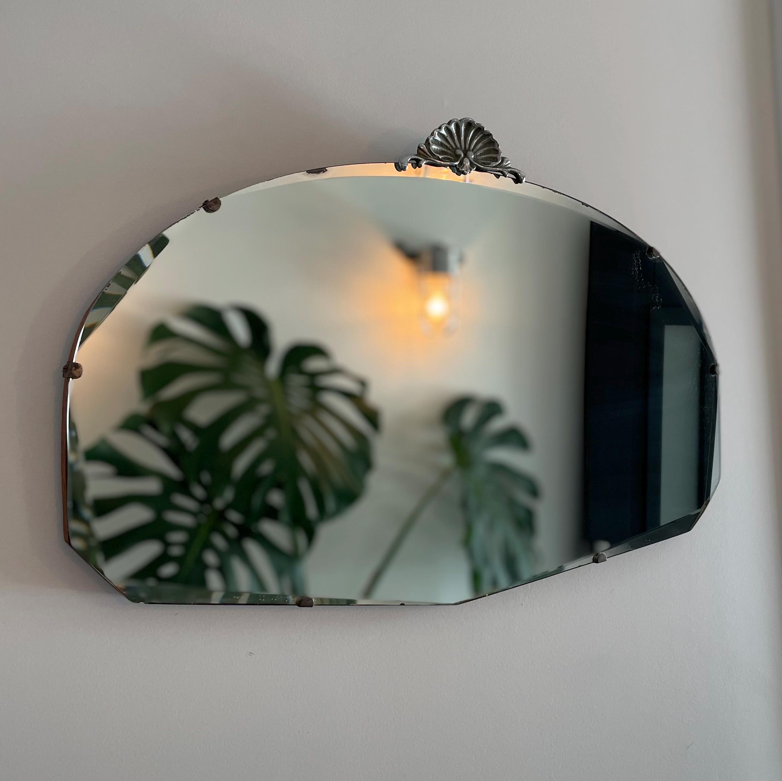 The Poseidon Mirror Antique Art Deco Mirror in Clamshell Shape With ...