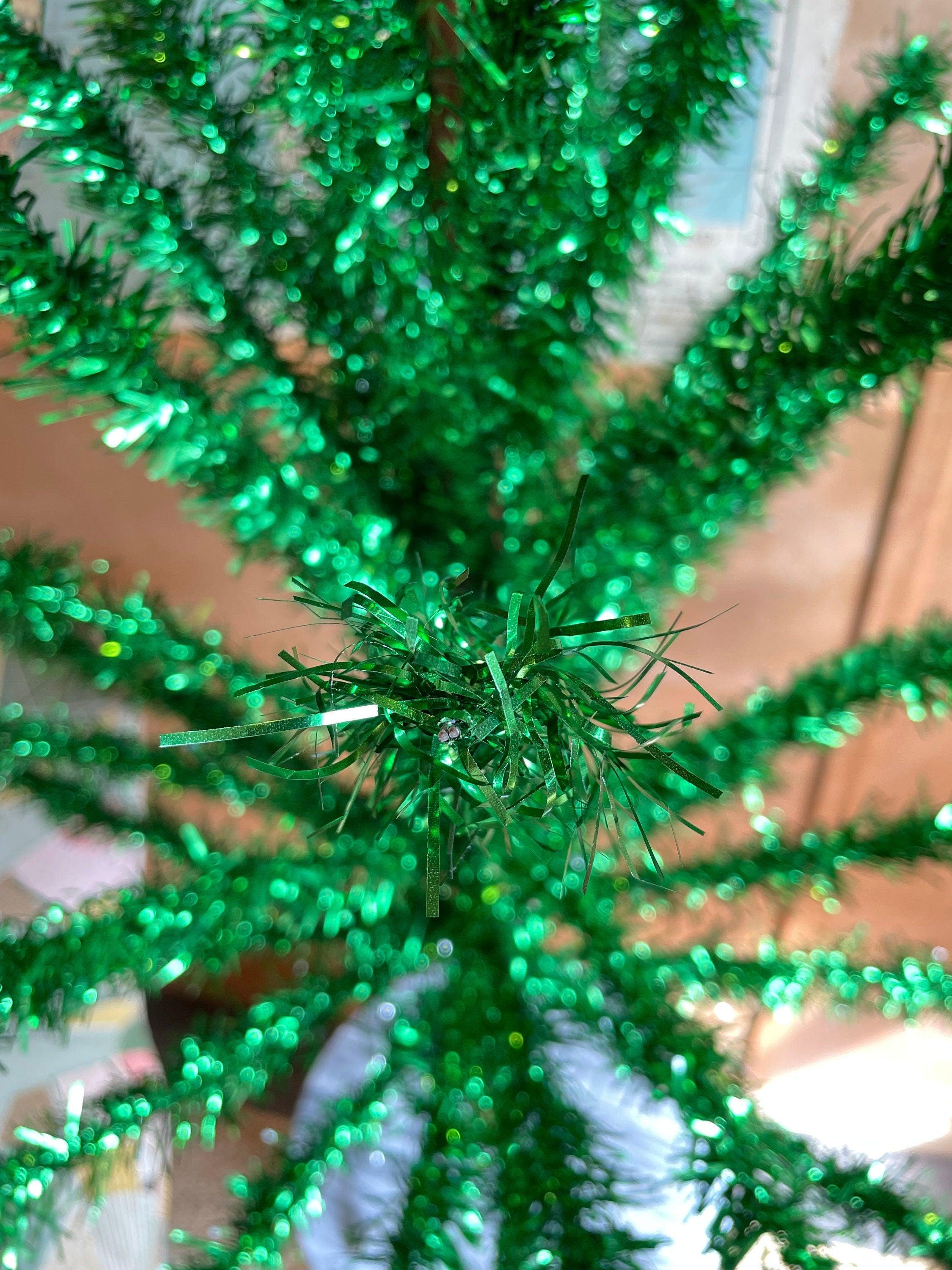 Emerald Green Atomic Midcentury Modern Sparkly Tinsel Tree Vintage ...