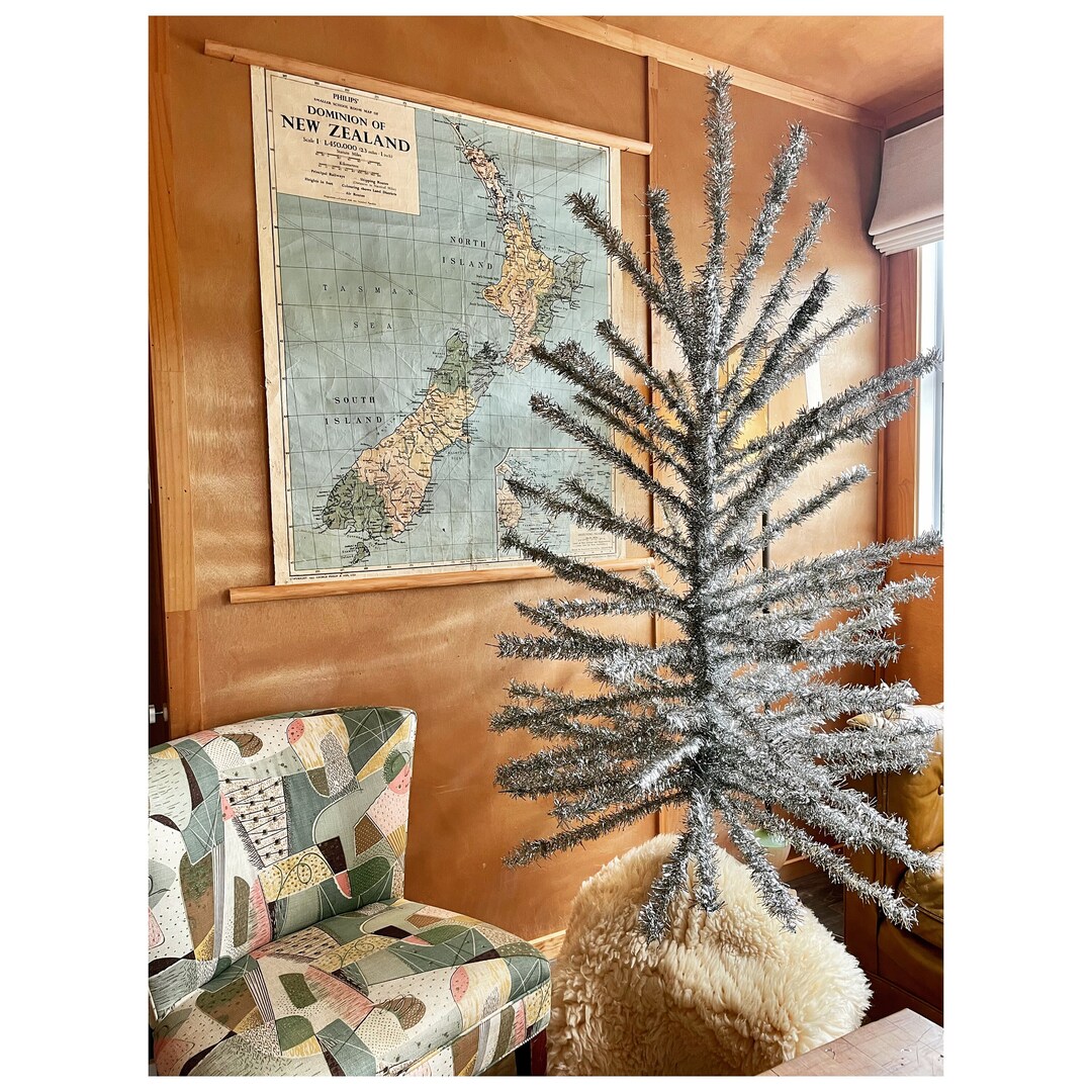 Silver Aluminum Sparkler Tree Midcentury Modern Tinsel Christmas Tree ...