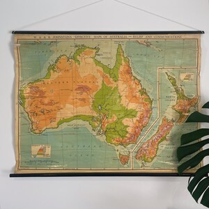 1948 Vintage Pull Down Map of Australia and New Zealand - Etsy