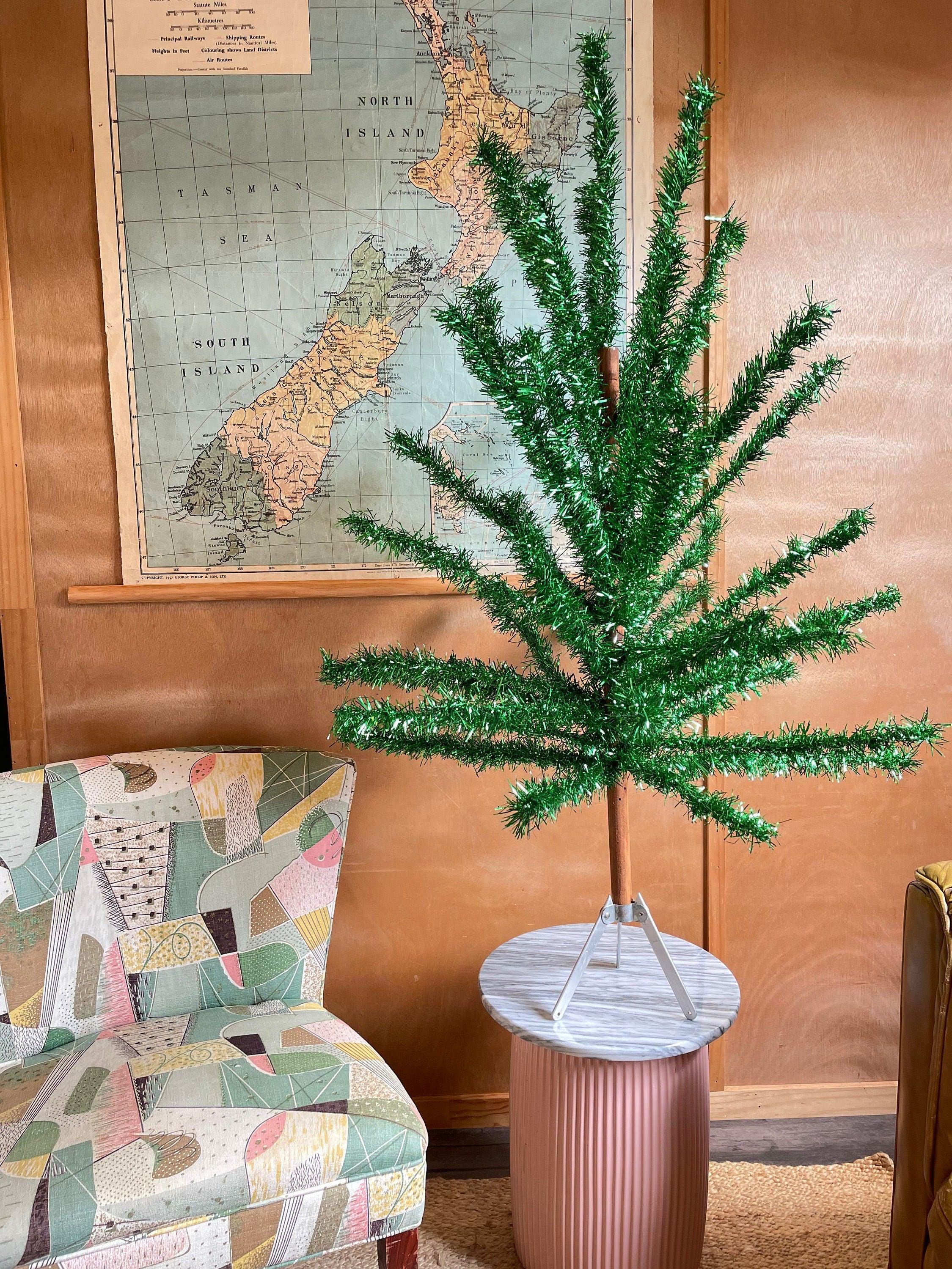 Emerald Green Atomic Midcentury Modern Sparkly Tinsel Tree Vintage ...