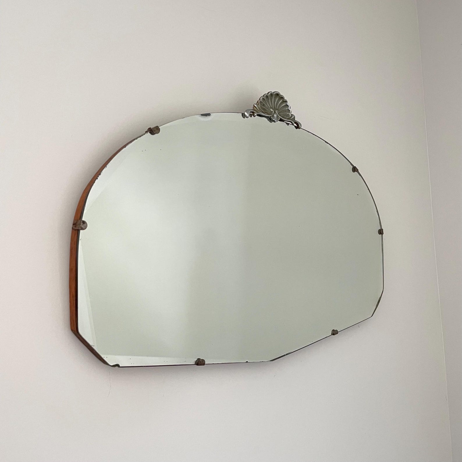 The Poseidon Mirror Antique Art Deco Mirror in Clamshell Shape With ...