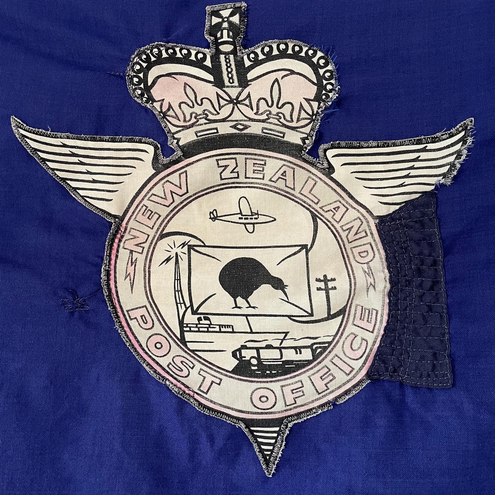 Rare New Zealand Post Office Flag - Large Wool and Cotton Stitched ...