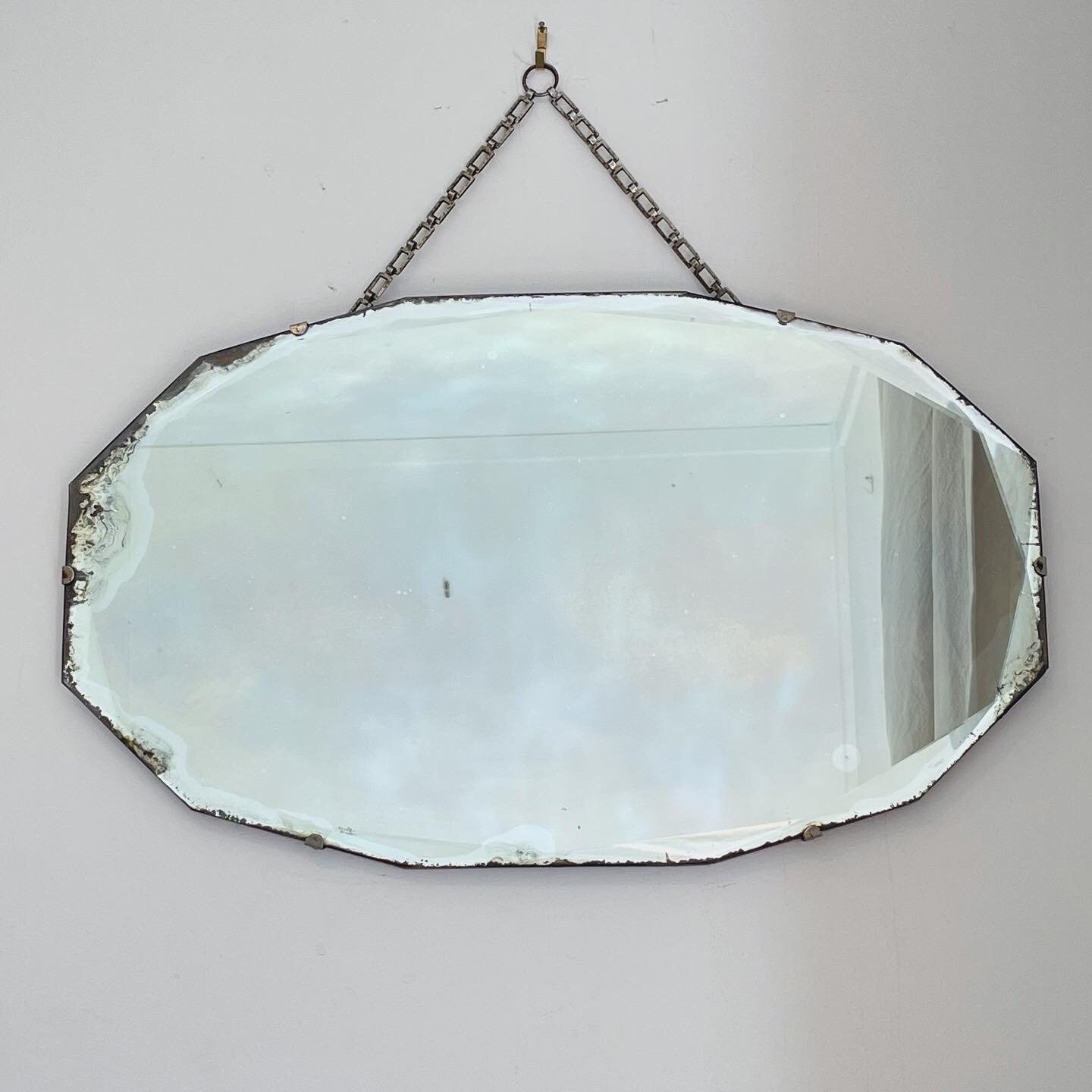 Antique Distressed Oval Mirror With Beveled Edges - Etsy