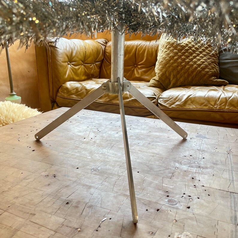 Silver Aluminum Sparkler Tree Midcentury Modern Tinsel Christmas Tree ...