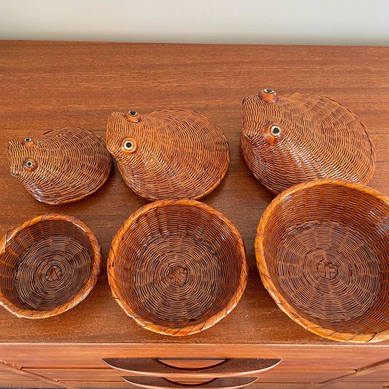 Kitchy Nesting Frog Baskets - Chinese Stacking Baskets - Etsy