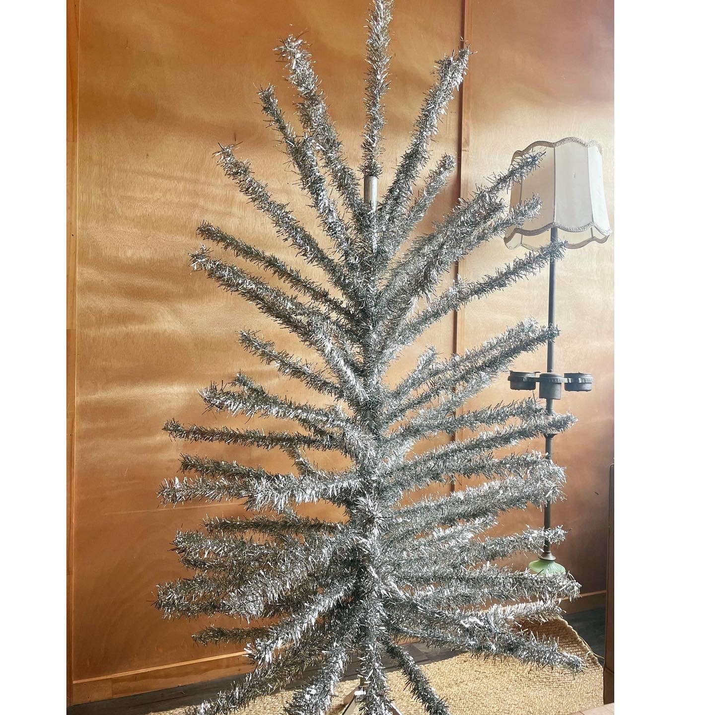 Silver Aluminum Sparkler Tree Midcentury Modern Tinsel Christmas Tree ...