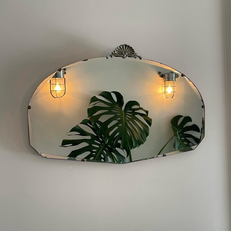 The Poseidon Mirror Antique Art Deco Mirror in Clamshell Shape With ...