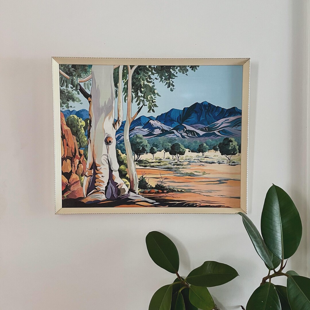 1974 Study of Painting by Australia Aboriginal Artist Albert Namatjira ...