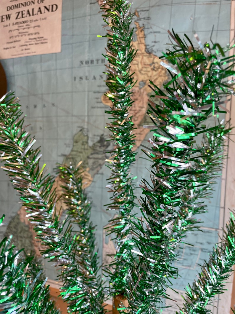 Retro Silver and Green Midcentury Modern Christmas Tree Vintage ...