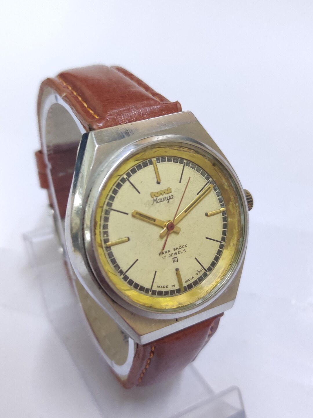 Vintage Hmt Maurya Mechanical Hand Winding Movement Analog Dial Wrist ...