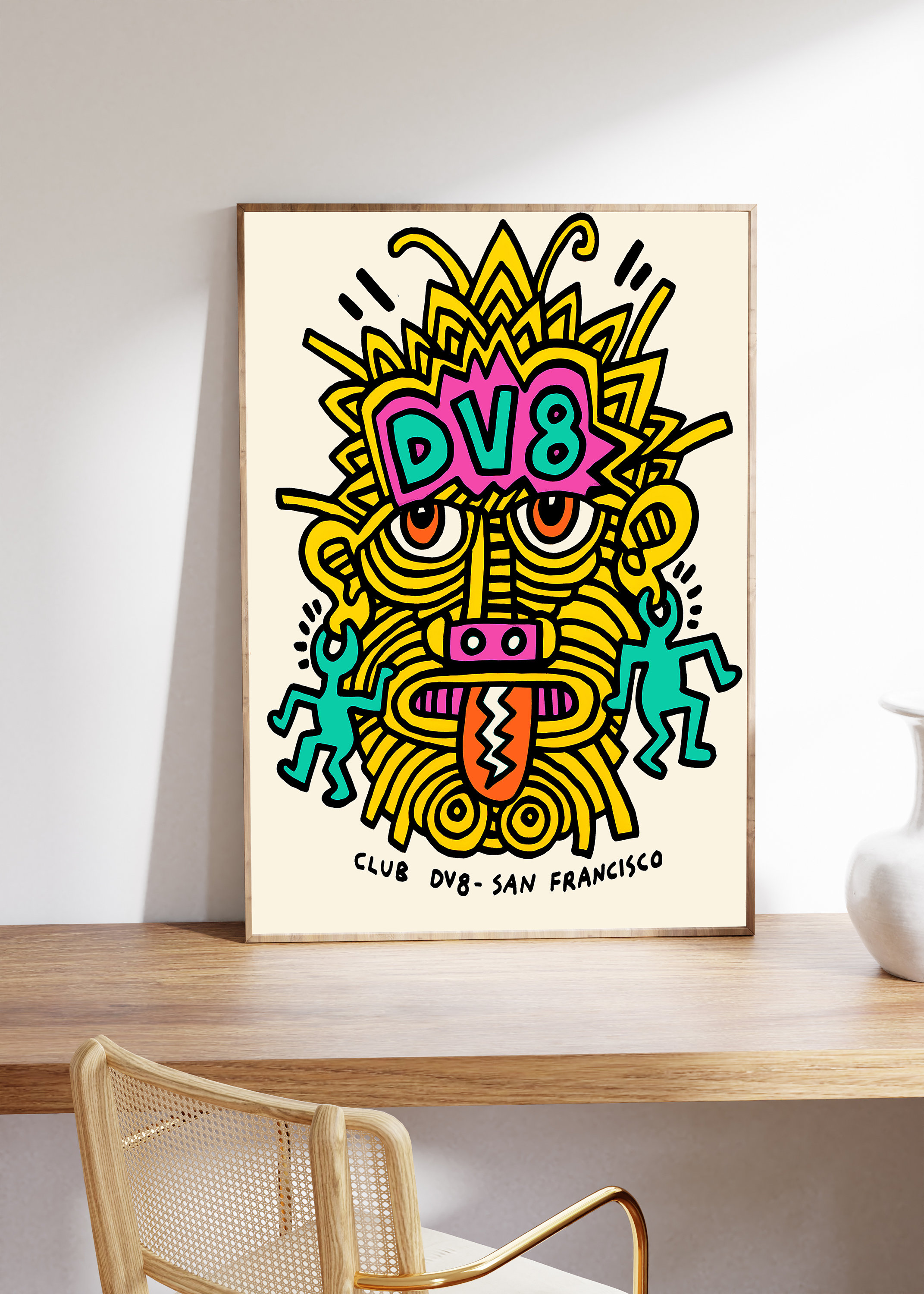 Keith Haring Print, Club DV8, Keith Haring Poster, Pop Art Print, Retro ...