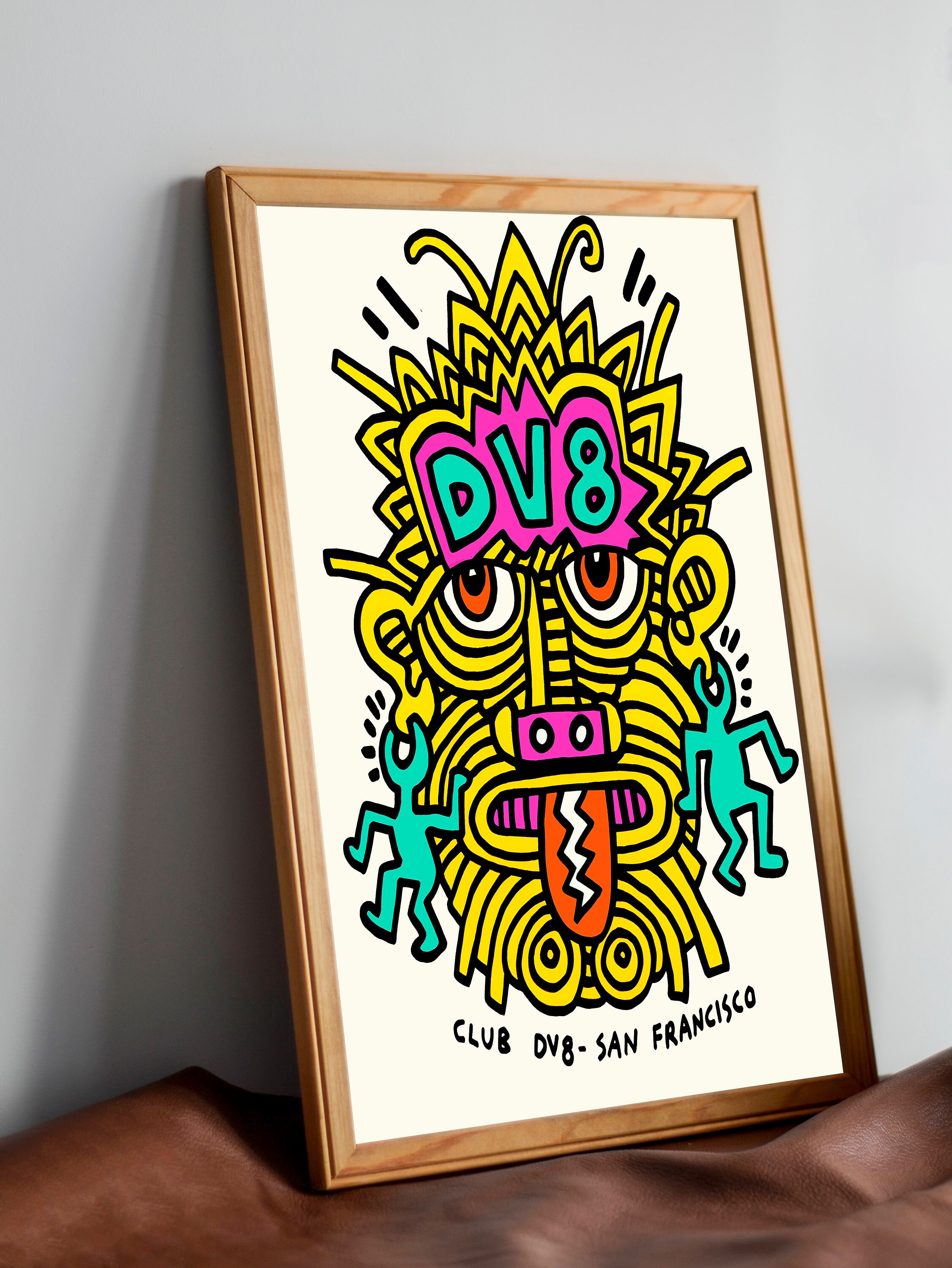 Keith Haring Print, Club DV8, Keith Haring Poster, Pop Art Print, Retro ...