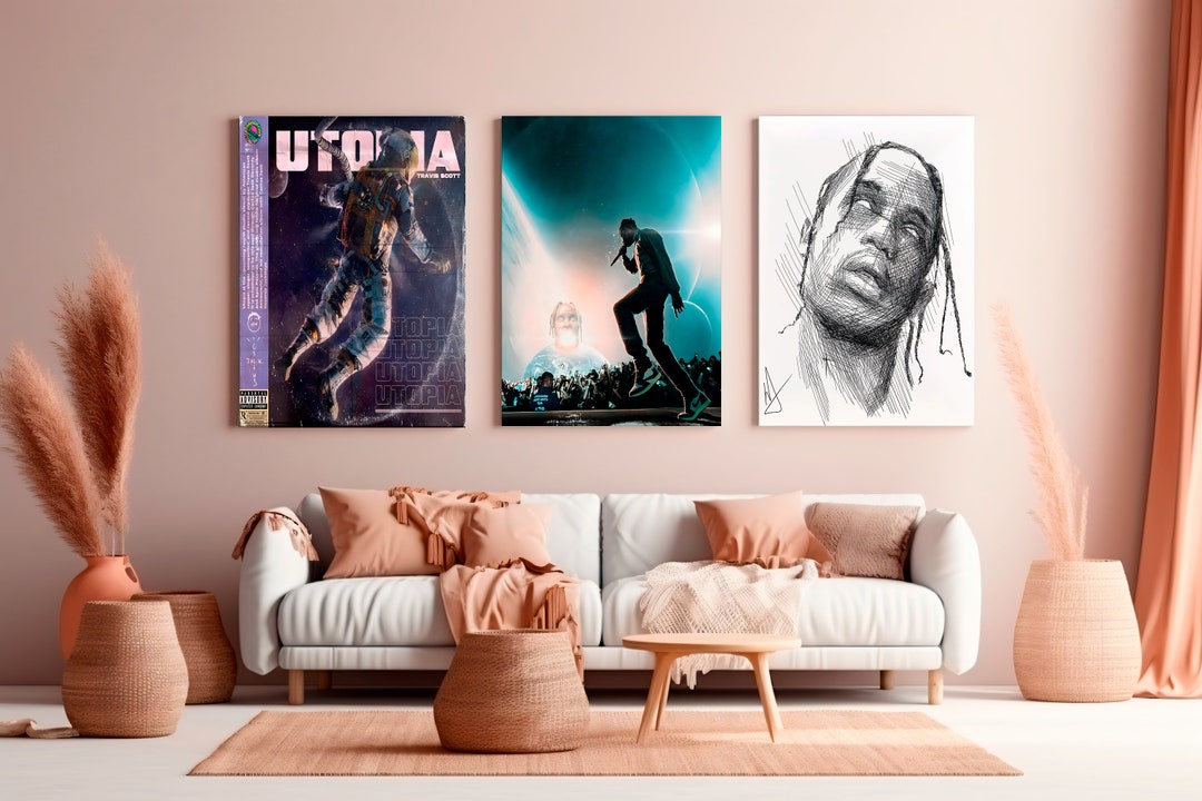 Travis Scott Set of 3 Posters, Travis Scott Utopia, Utopia, Astroworld ...