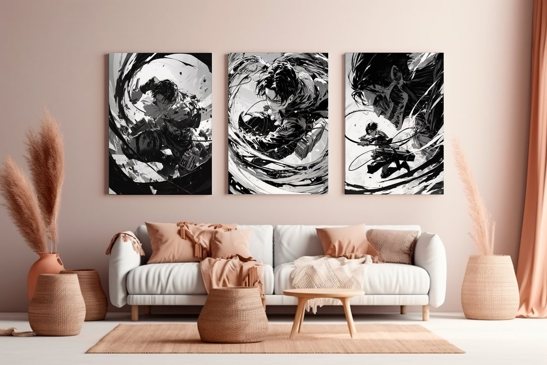 Attack on Titan Posters Set of 3, AOT Posters, Eren Yeager, Levi ...