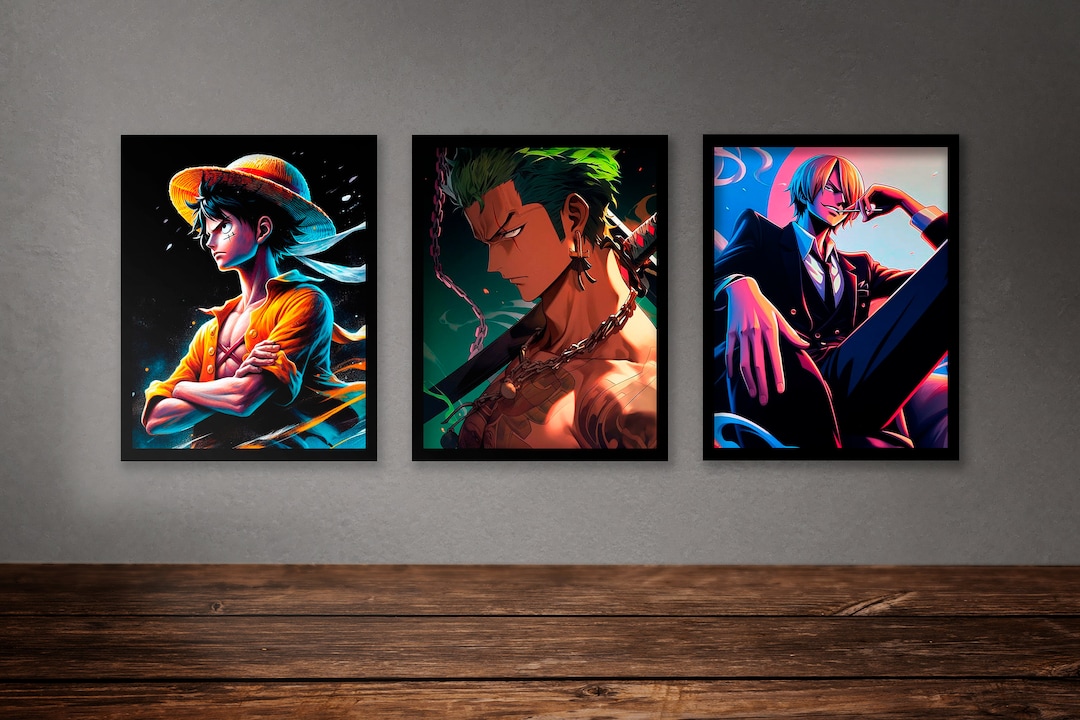 Buy One Piece Poster Set of 3, Anime Poster, Luffy, Zoro, Sanji, One ...