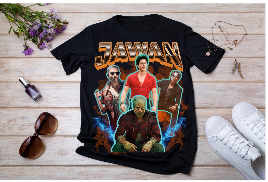 Jawan Movie T-shirt: Shahrukh Khan SRK Vintage Style Tee - Etsy