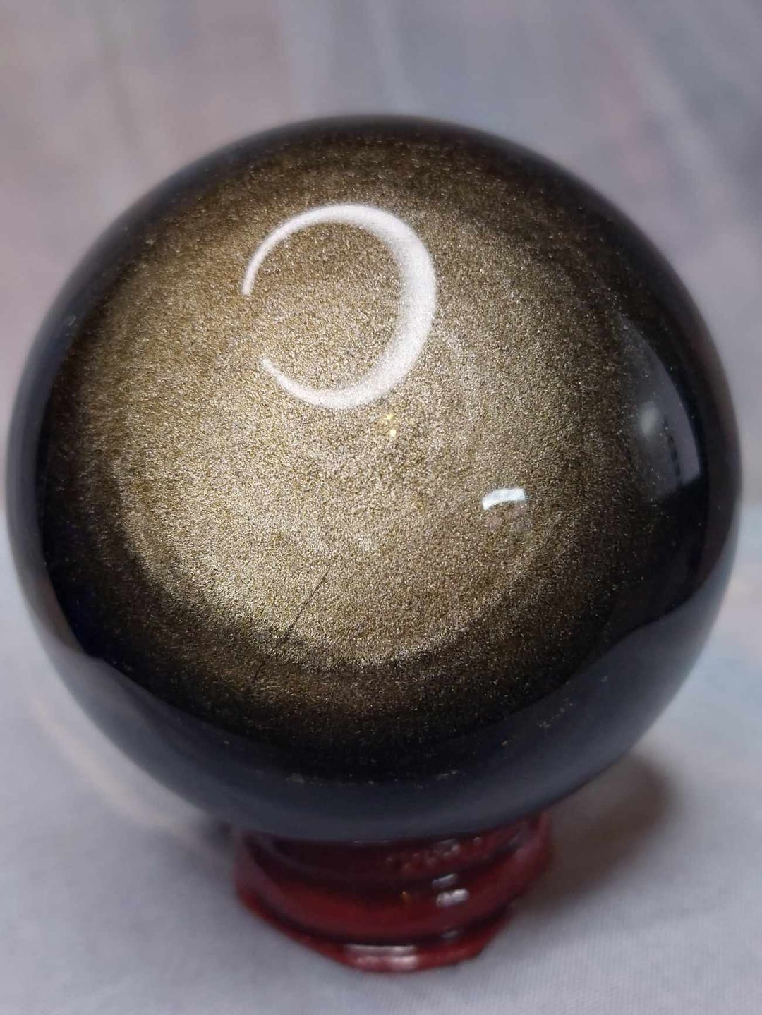 Stunning Golden Sheen Obsidian Sphere / Crystal Orb / Crystal Ball - Etsy