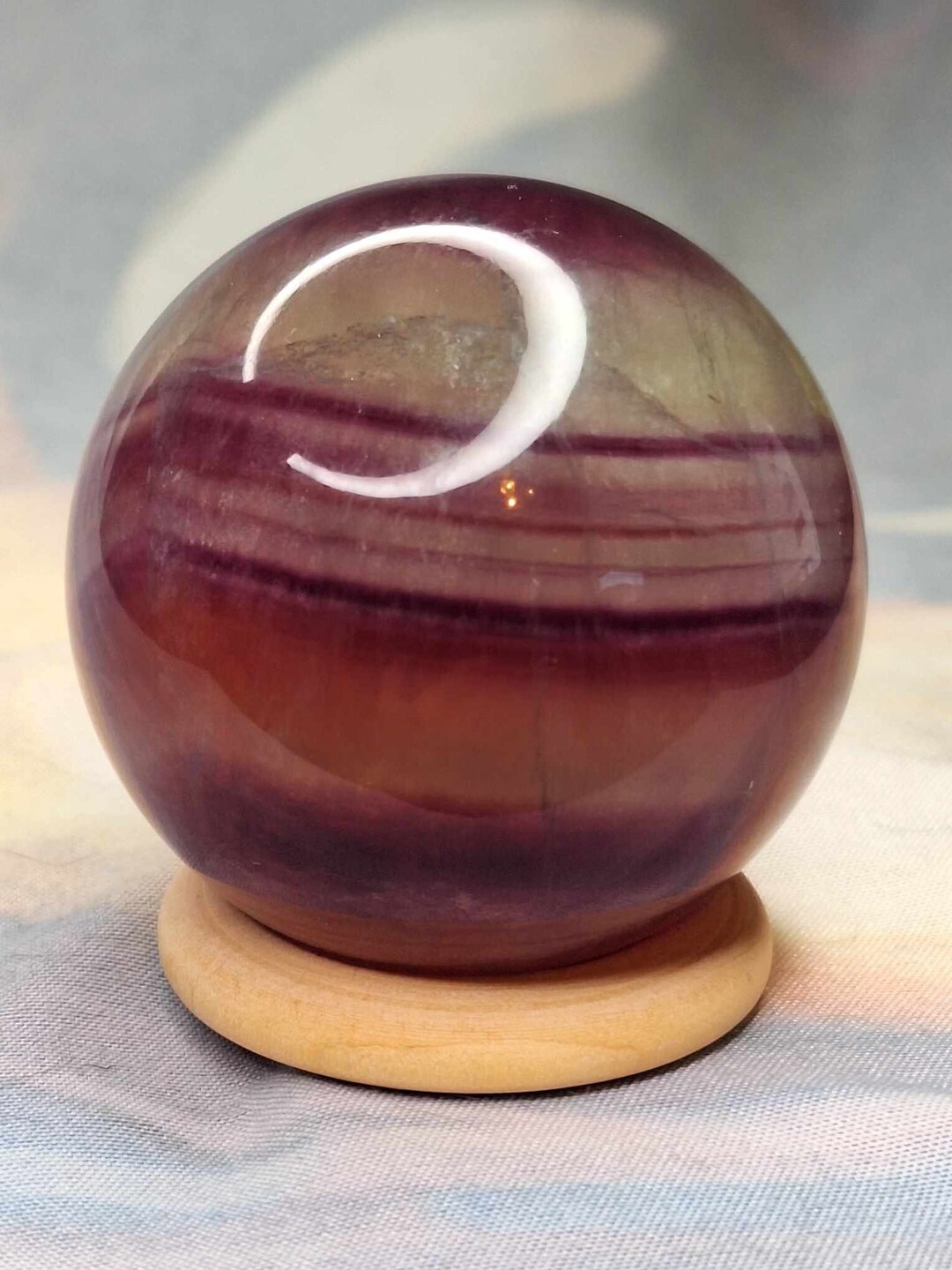 Beautiful Banded Translucent Watermelon Candy Fluorite Small Sphere - Etsy