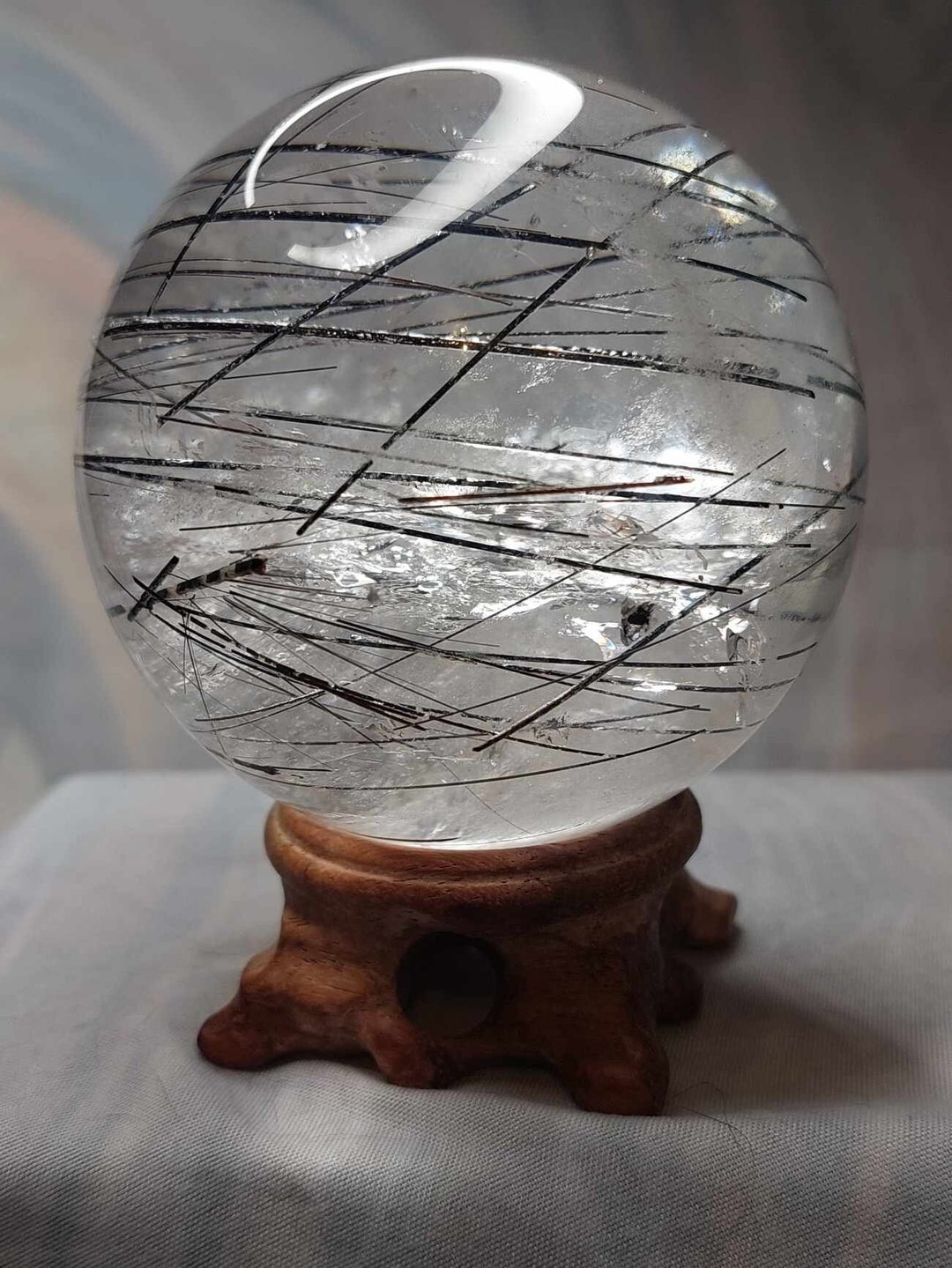 High Quality Black Rutilated Quartz Sphere , Crystal Orb , Crystal ...