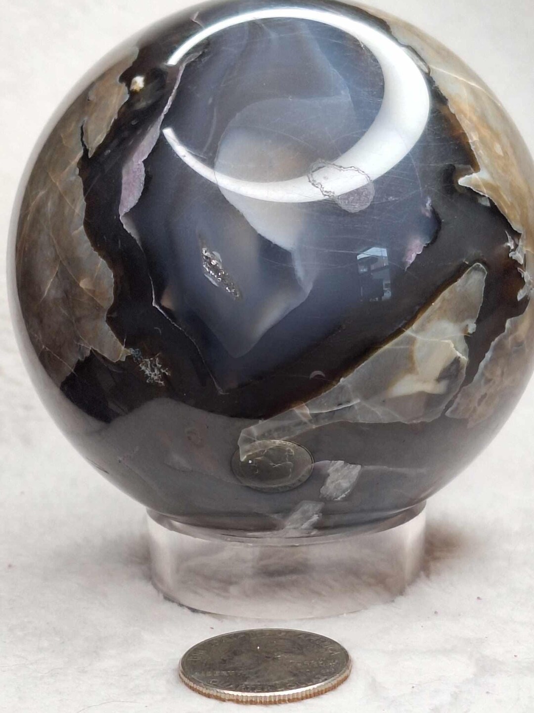 Large 84mm Volcano Agate Sphere With Strong UV Reaction - Etsy