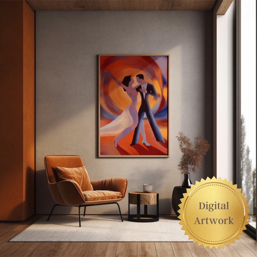 Ballroom Dance Poster, Digital Art Prints Abstract, Optimistic Painting ...