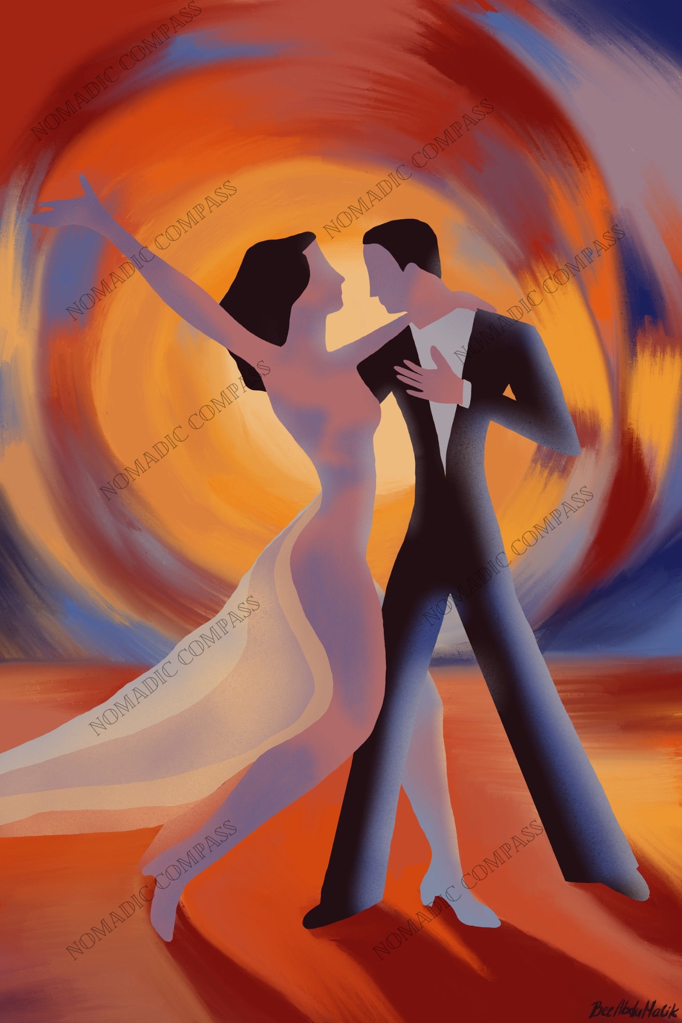 Ballroom Dance Poster, Digital Art Prints Abstract, Optimistic Painting ...