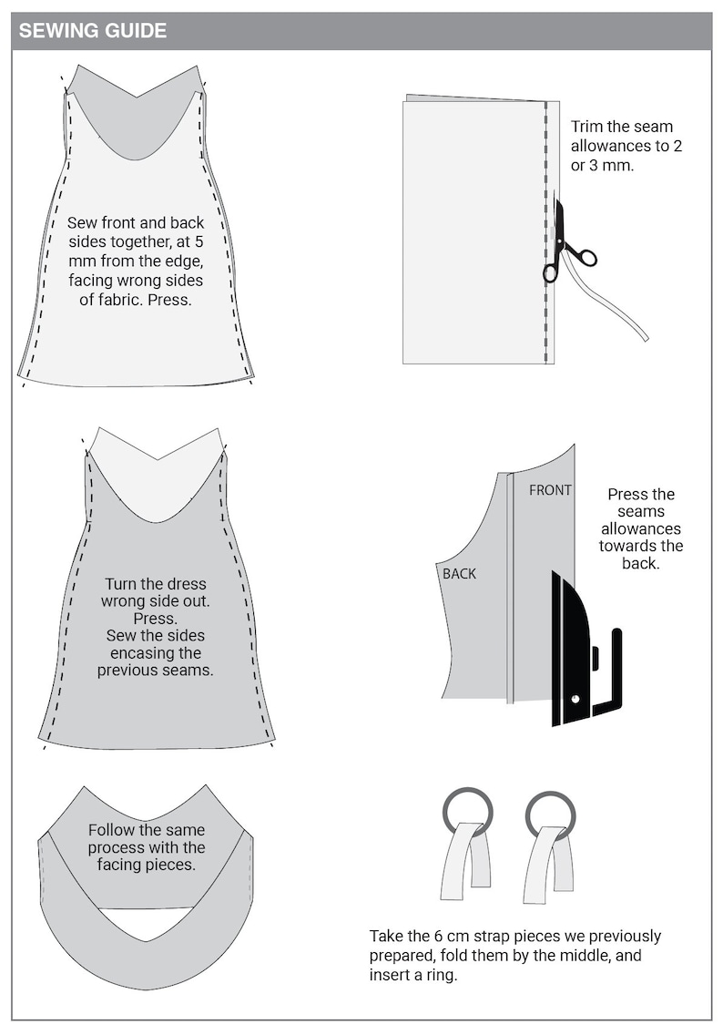 PDF Digital Sewing Pattern With Sewing Guide XS-XL Bias Cut - Etsy