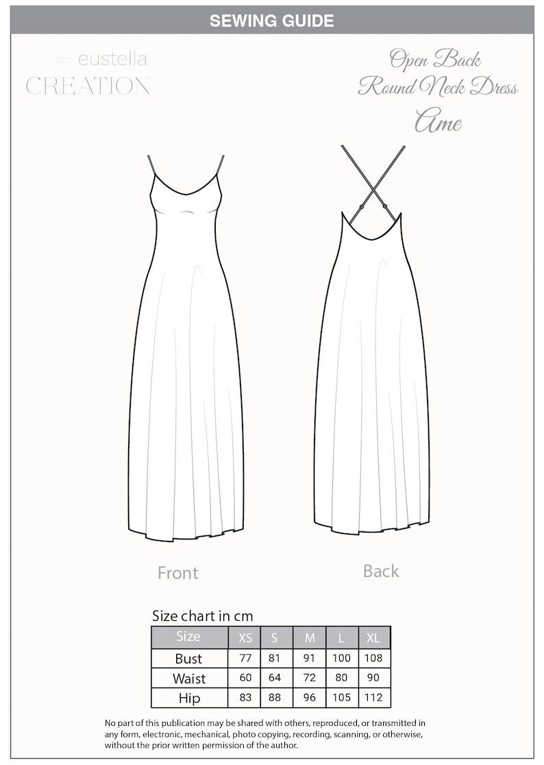 PDF Digital Sewing Pattern With Sewing Guide XS-XL Bias Cut - Etsy