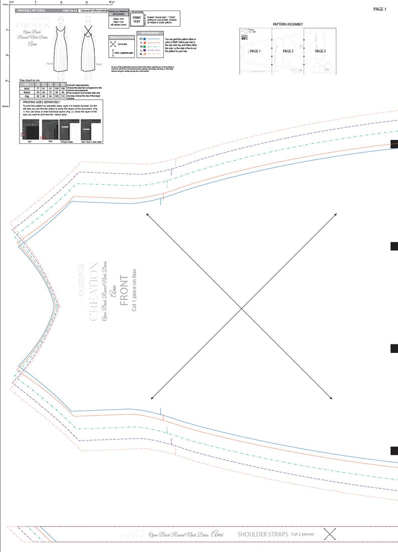 PDF Digital Sewing Pattern With Sewing Guide XS-XL Bias Cut - Etsy