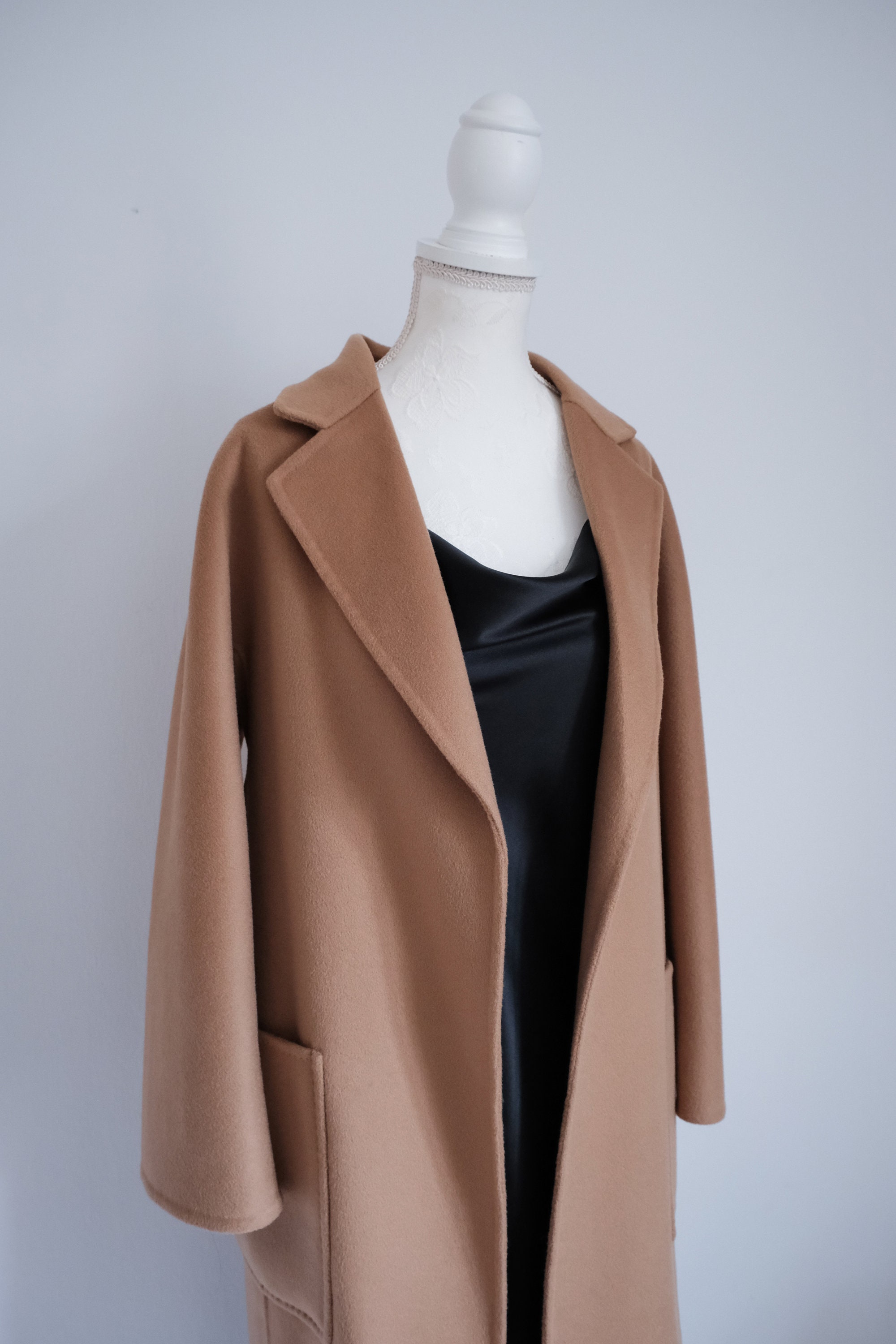 100% Pure Mulberry Silk Cowl Neck Open Back Dress Tsuki in Black ...