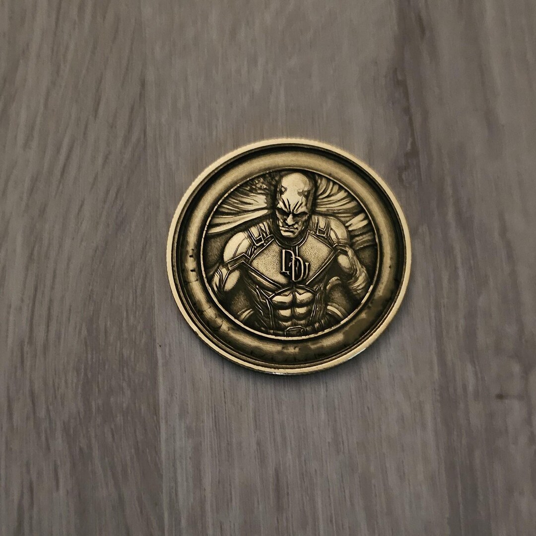 Embossed Brass Coin Featuring Daredevil Superhero - Unique Collectible ...