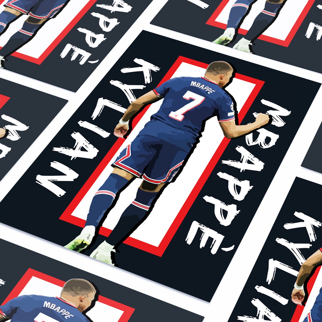 Kylian Mbappé Wall Art Sports Illustration Poster - Etsy