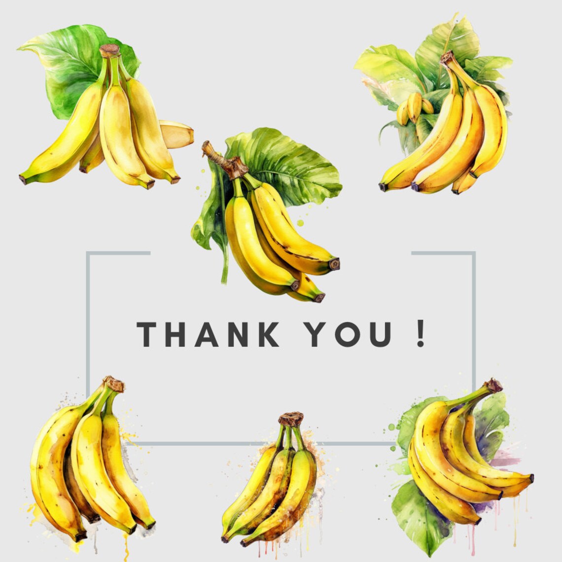 19 Watercolours Banana Clipart, PNG, Bundle, Transparent Background ...