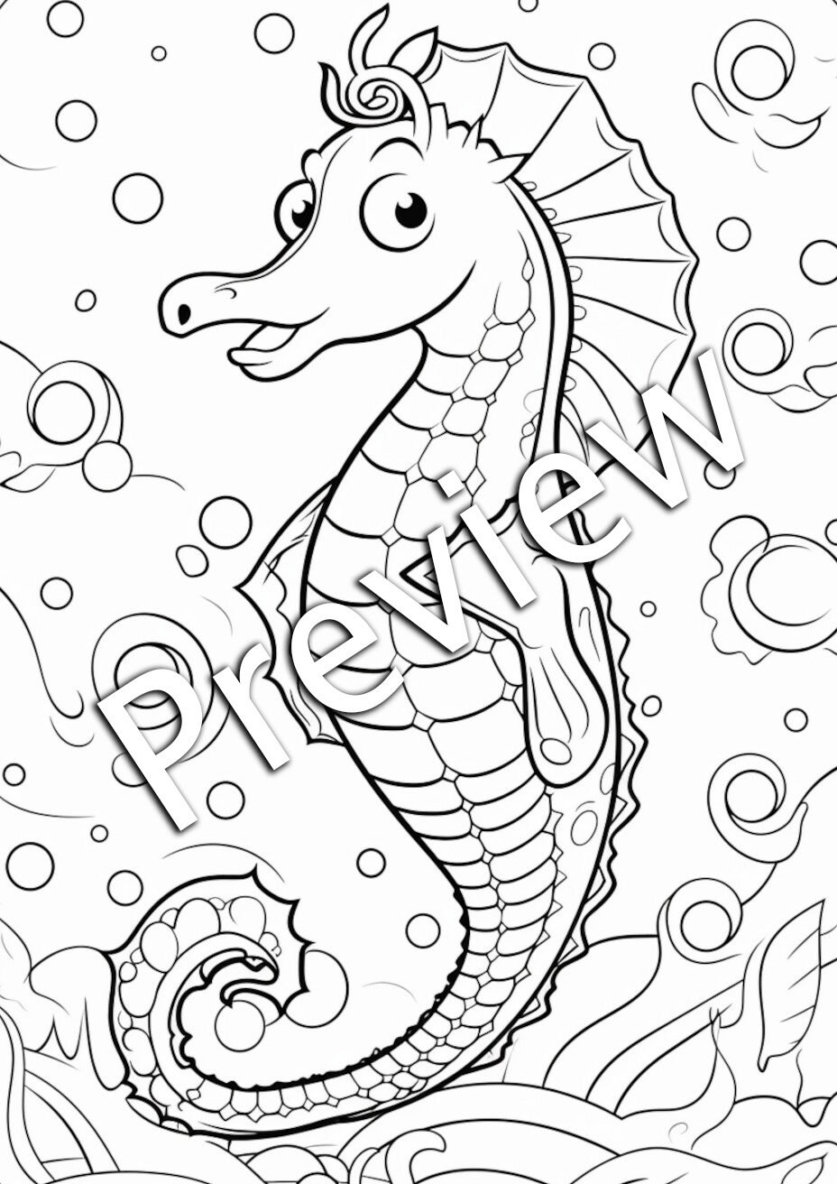 Instant Download 20 Sea Themed Coloring Pages Ready to Be Printed at ...
