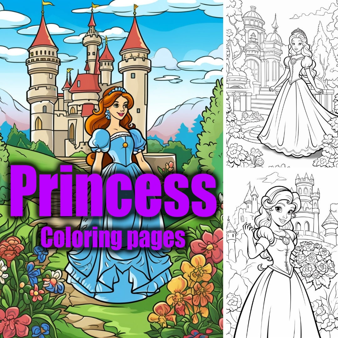 Instant Download! - 20 Princess Coloring Pages Ready to Be Printed at ...