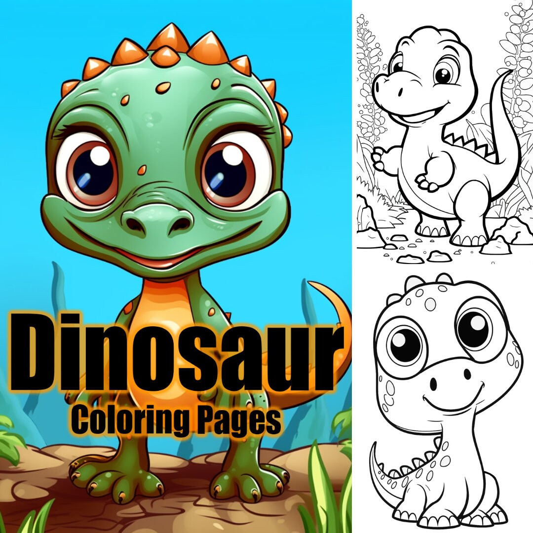 Instant Download! - 20 Dinosaur Themed Coloring Pages Ready to Be ...