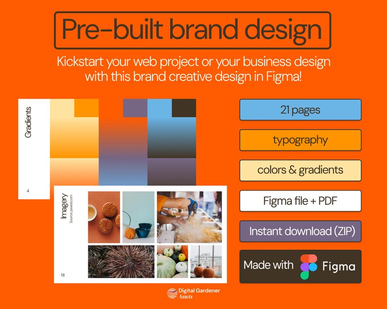 Pre-built Brand Design for Figma Brand Creative Design Brand Template Colors Typography Logo ...