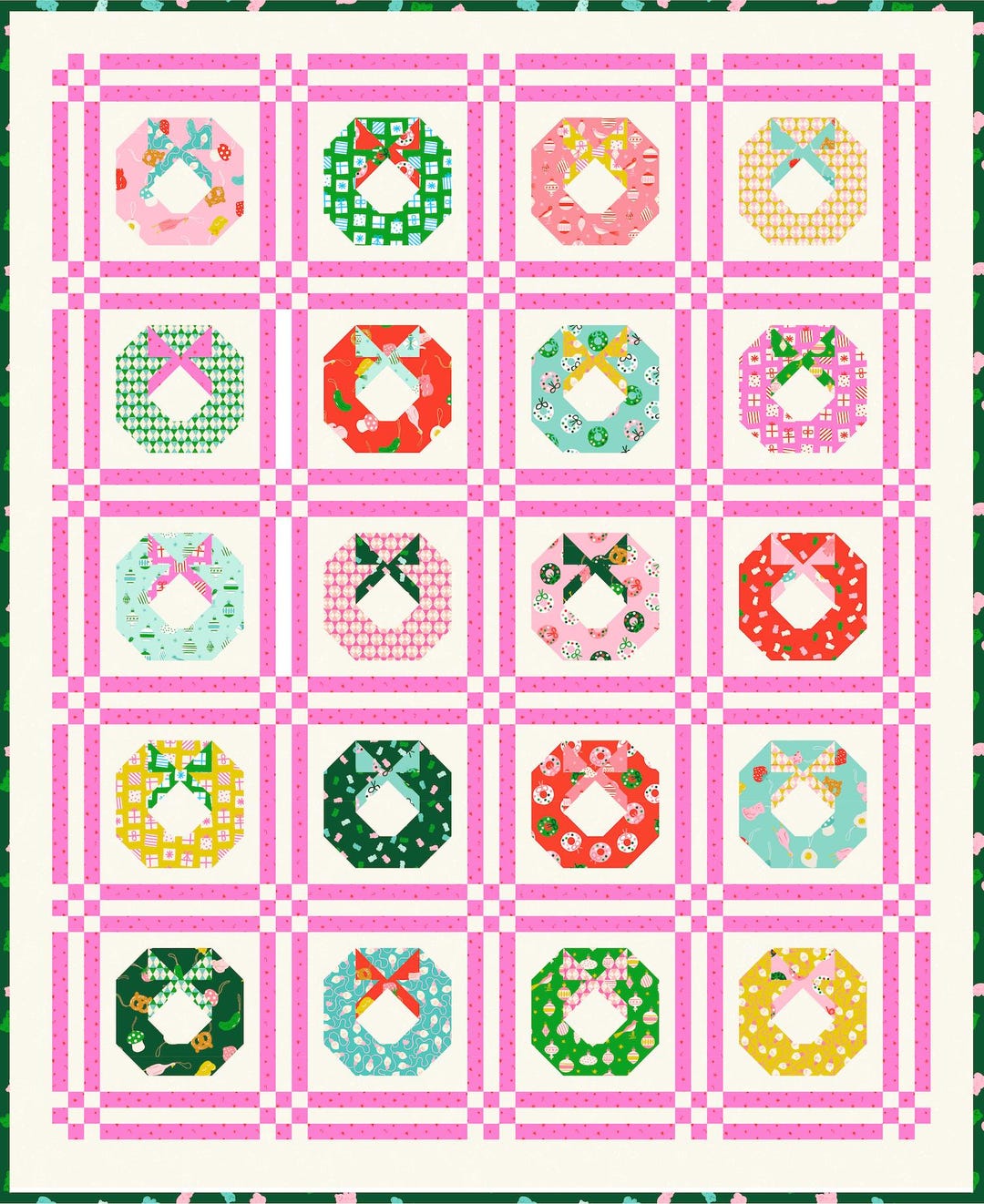 PRE-ORDER Kimberly Kight- Tinsel Wreath Quilt Kit- Featuring Merry ...